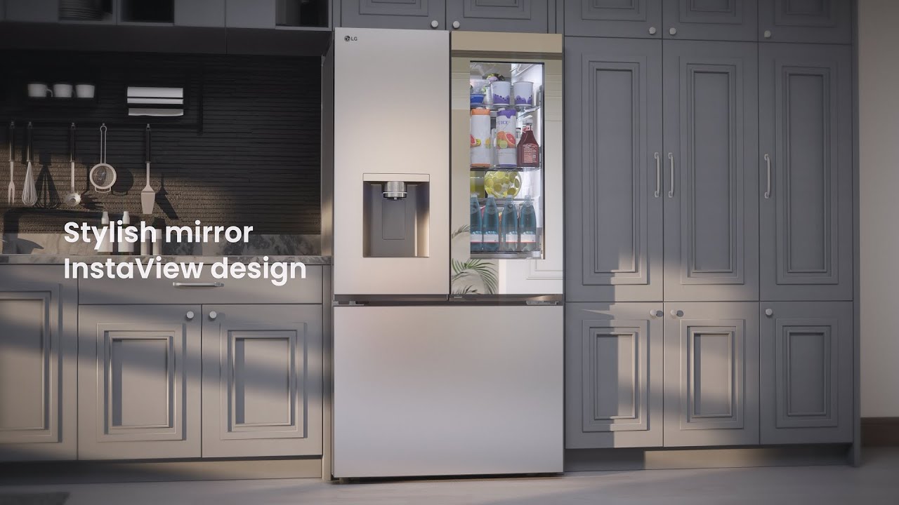 LG Counter Depth Max Mirror InstaView Refrigerator - YouTube