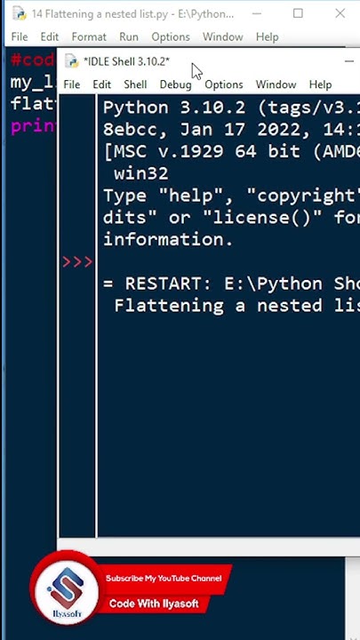 List Flatten in Python | Flattening Nested Lists #codewithilyasoft #python - YouTube