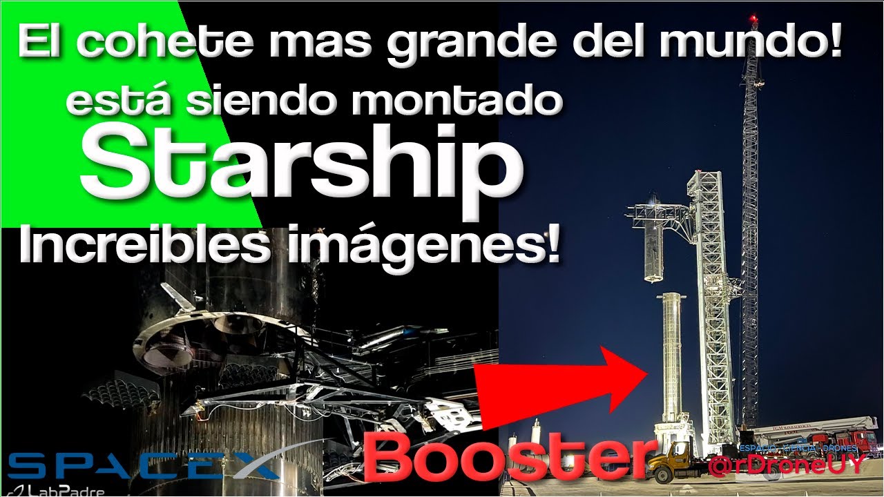 STARSHIP SIENDO MONTADA SOBRE EL BOOSTER HEAVY CON LOS CHOPSTICKS EN ...