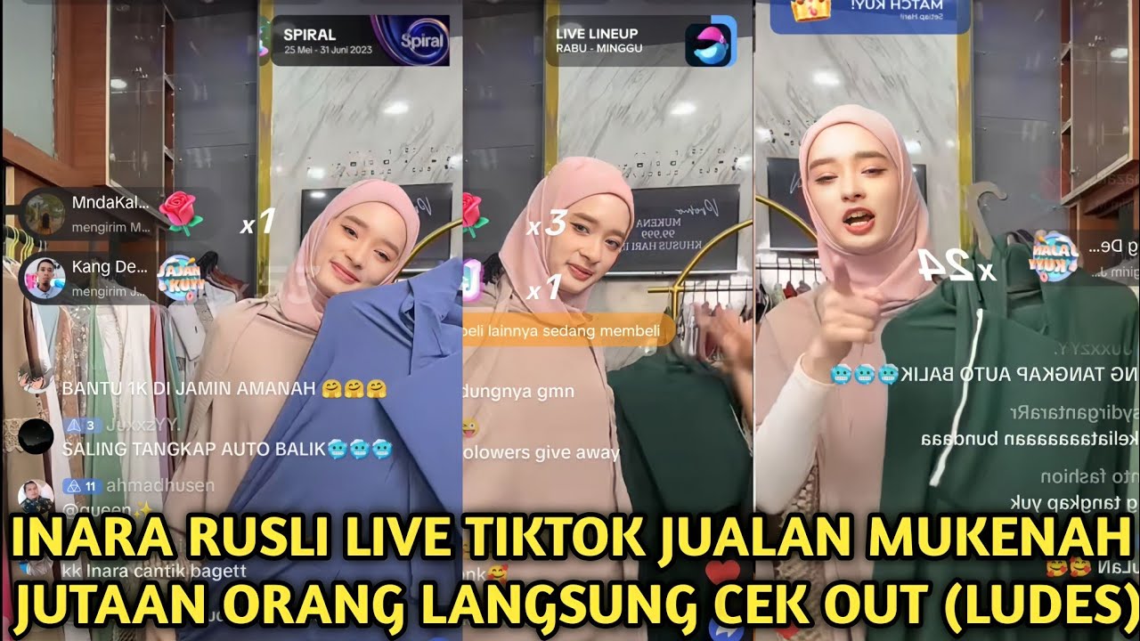 Inara Rusli Live Tiktok Jualan Mukenah, Jutaan Orang Langsung Cek Out Hingga Ludes Terjual - YouTube