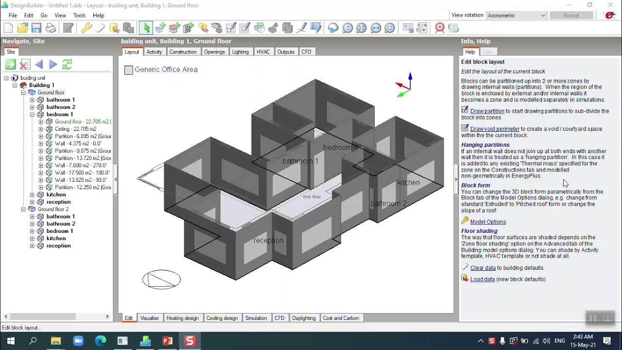 Lecture 5 DesignBuilder tutorial for all program tabs and daylighting ...