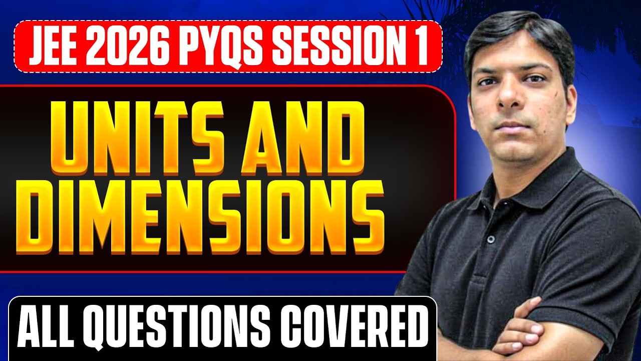 Units and Dimensions JEE Main 2026 | All PYQs Covered | Physics Session ...