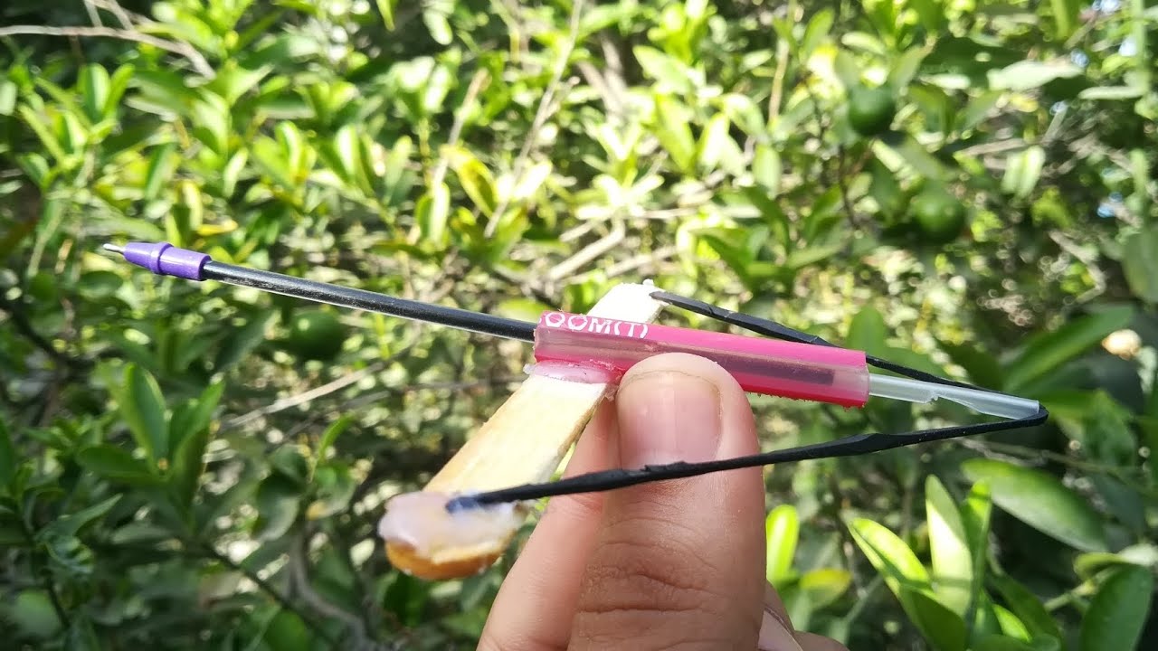How to make mini powerful crossbow - YouTube