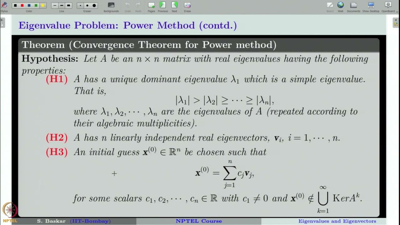 Week 5 : Lecture 24 : Eigenvalues and Eigenvectors: Power Method ...