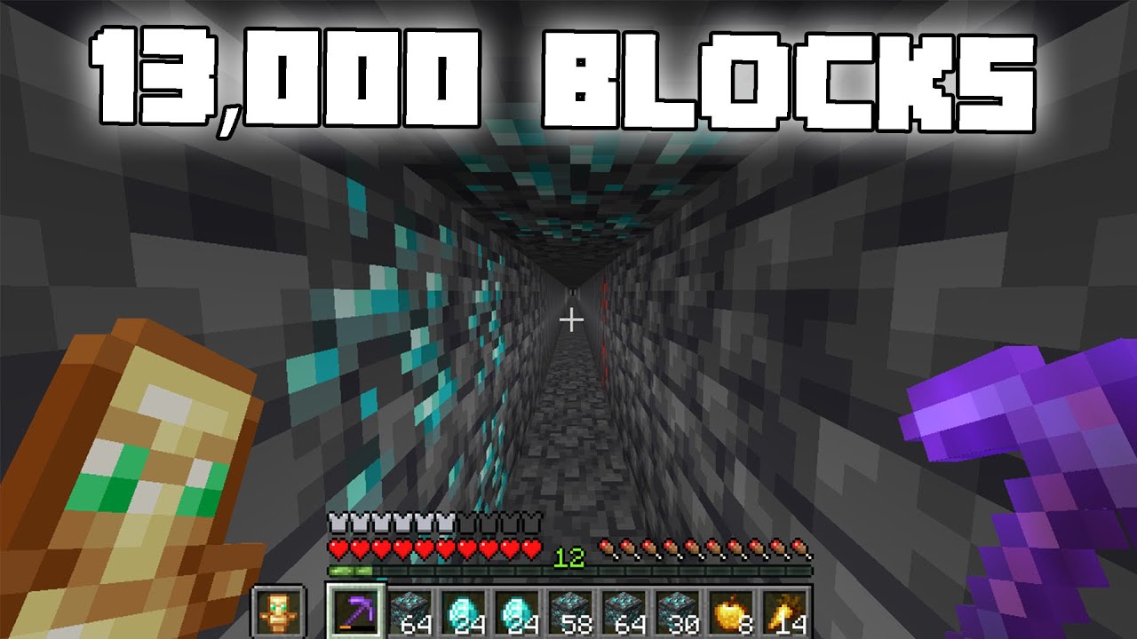 I Mined 13,000 Block in a Straight line in Minecraft.. | Kadacraft ...