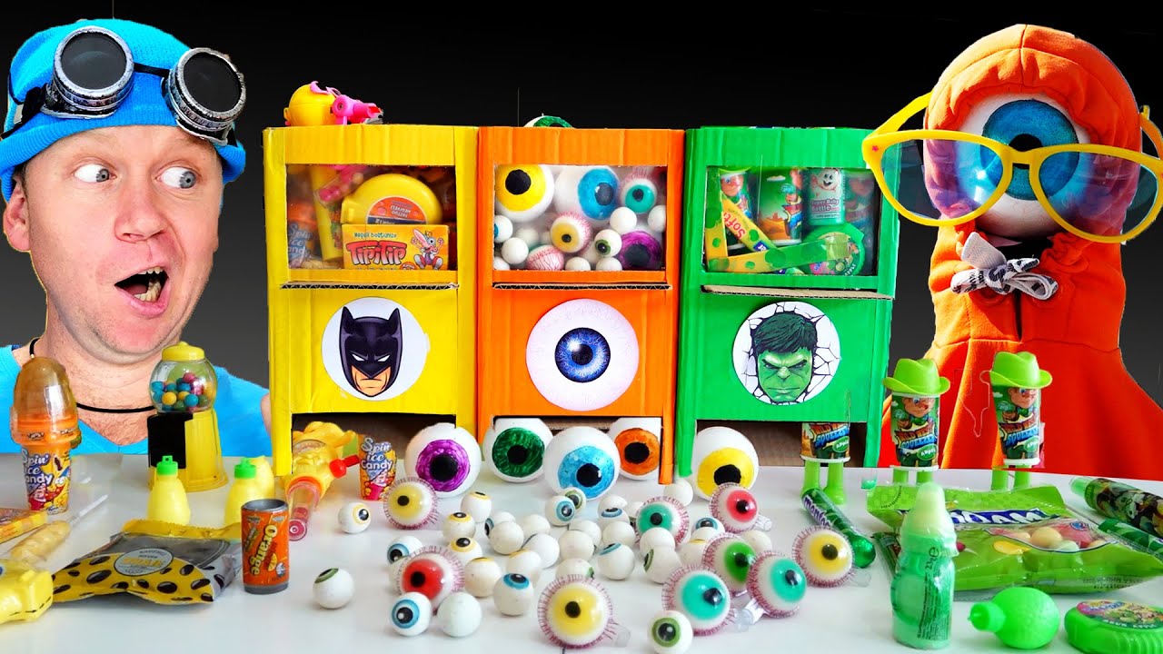 Mystery GIANT Candy Machine Challenge 미스터리 캔디 챌린지 Mukbang by PelMen ...