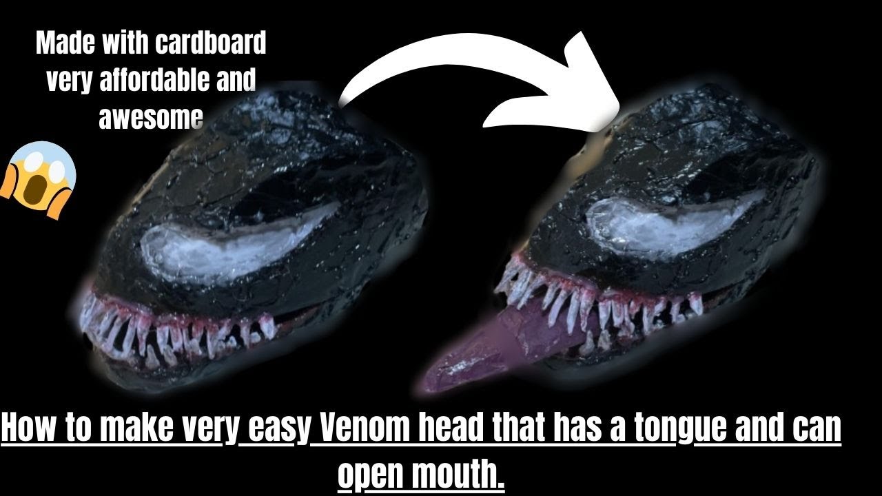 How To Make VERY EASY Venom head with MOVING tongue Jaw | made of ...