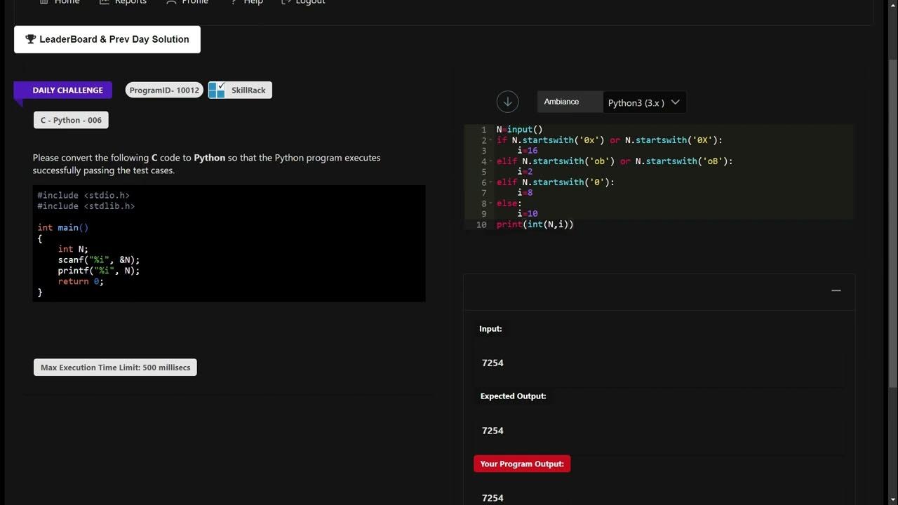 Skillrack Daily Challenge 30112023 C Python 006