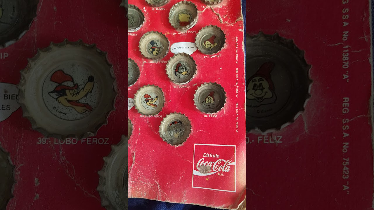 album de corcholatas de coca cola de los años 8o s - YouTube