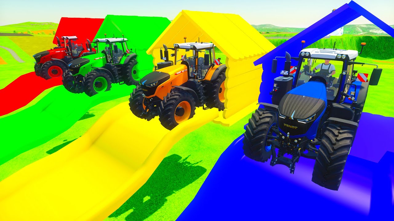 FS22 - FENDT TRACTOR ON COLORED SLIDE TRACK - FARMING SIMULATOR 22 ...