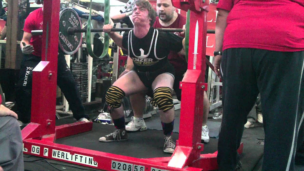 Luke Corcoran 215kg Squat - Belt and Knee wraps only British Record ...