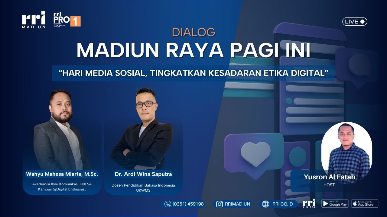 Dialog Madiun Raya Pagi ini - Hari Media Sosial, Tingkatkan Kesadaran Etika Digital - YouTube