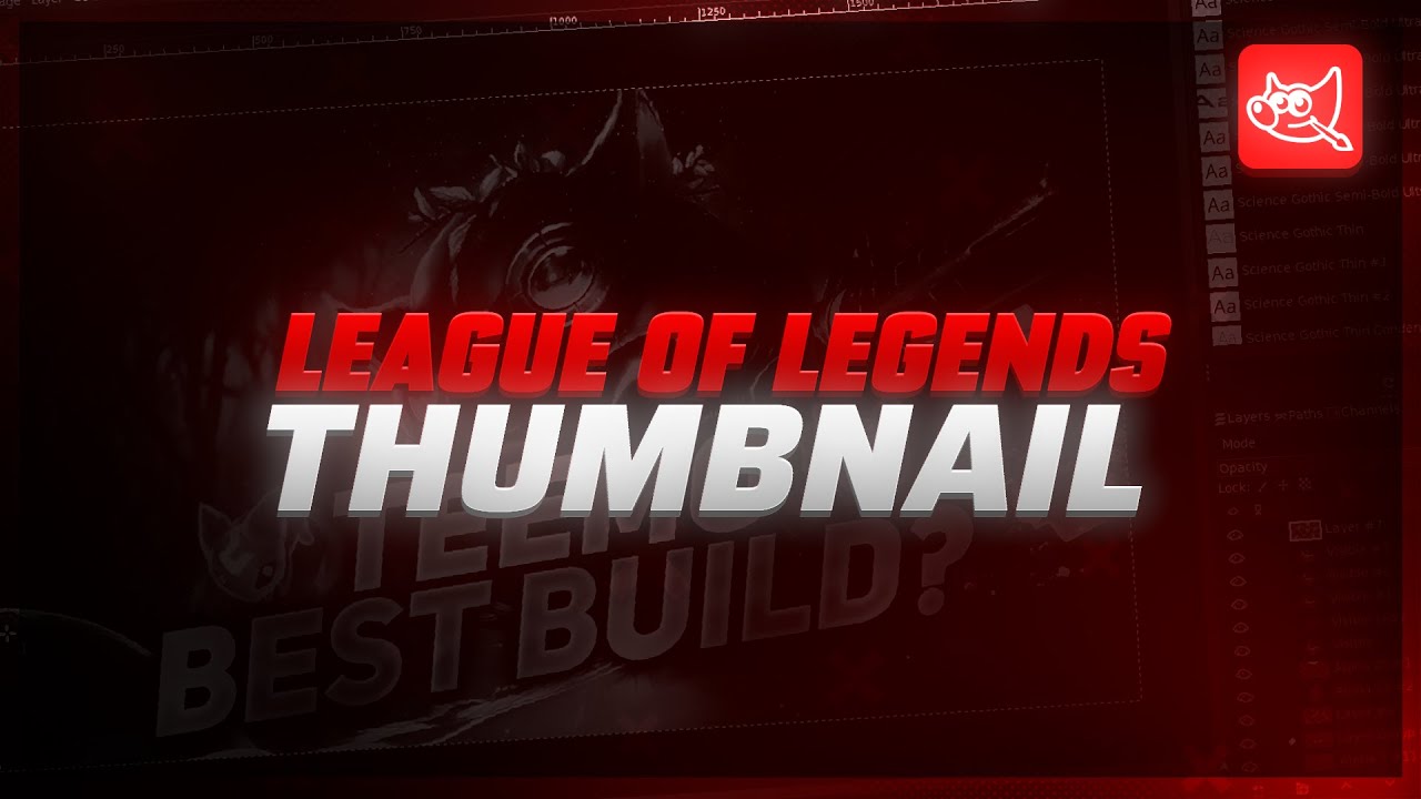 How to create League of Legends thumbnails EASILY using GIMP - YouTube