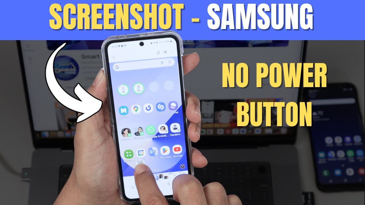 How to take a screenshot on Samsung Without Power Button - YouTube