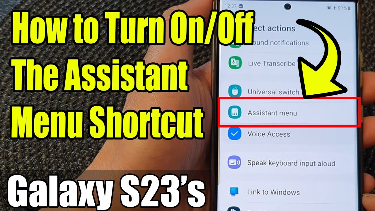 Galaxy S23's: How to Turn On/Off The Assistant Menu Shortcut - YouTube