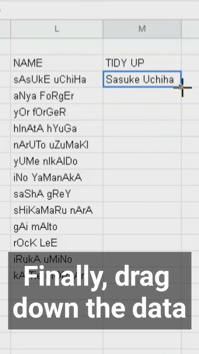 How to tidy up name quickly and easy in Excel! - YouTube