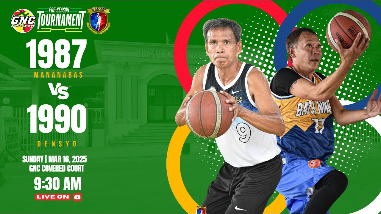 BATCH 1990 DENSYO VS. BATCH 1987 MANANABAS | GNC ALUMNI LEAGUE PRE-SEASON TOURNAMENT - YouTube