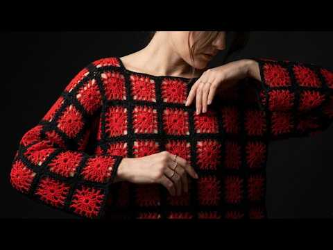 MAĞAZADA Bulamazsın! 🕸️ Iconic Granny Square Motifli Bluz Modeli