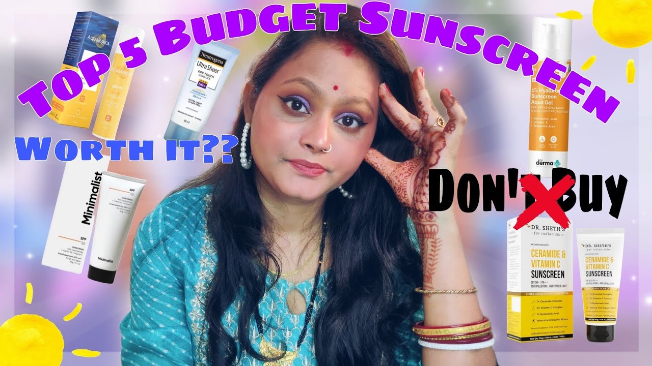 Top 5 Budget Sunscreen | Under 500 | Dr. Seth's, Aqualogica, The Derma ...