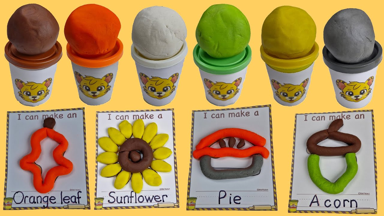 Create and Learn Colors & Fall Object with Play Doh | Preschool Toddler ...