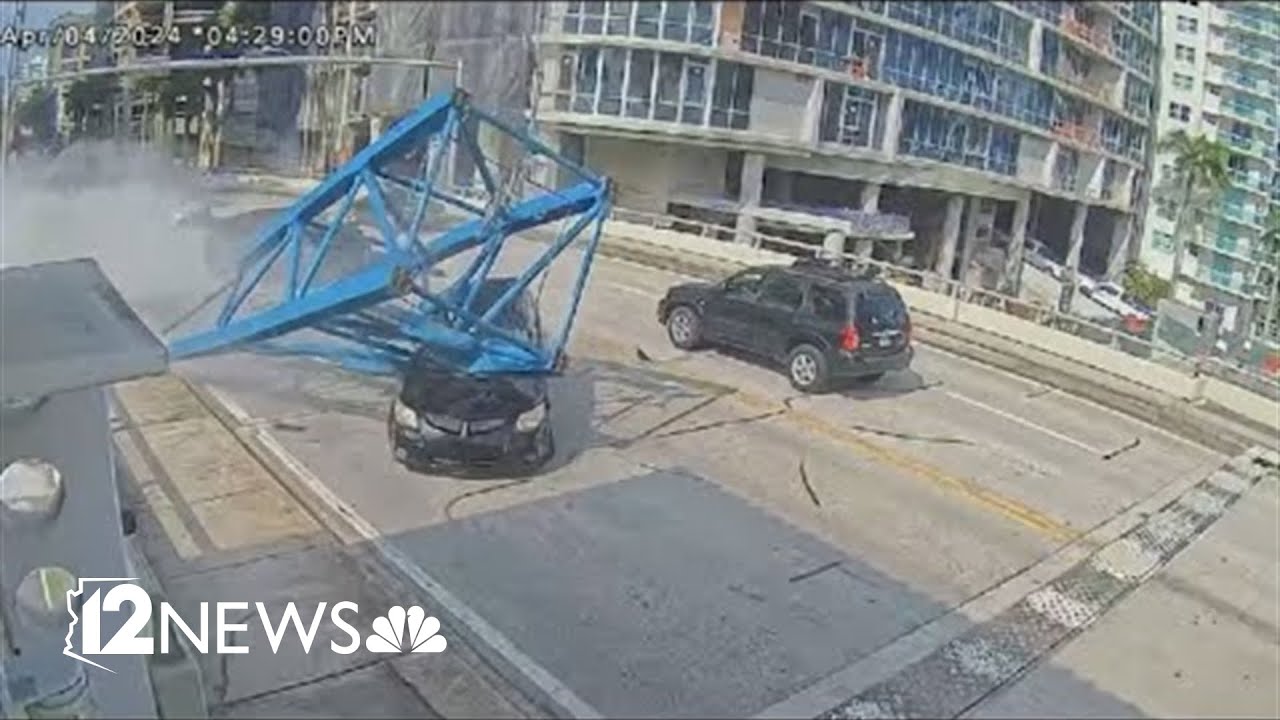 Caught on Camera: Video shows crane collapse onto Florida bridge - YouTube