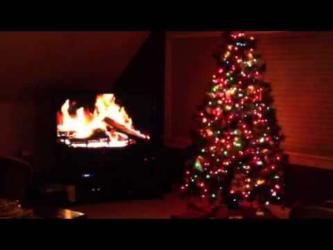 Yule log and Hallmark tree - YouTube