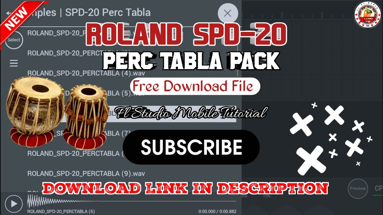 Roland Spd 20 Perc Tabla Pack Free Download File || Dj Sample Pack || Fl Studio Mobile Tutorial ...