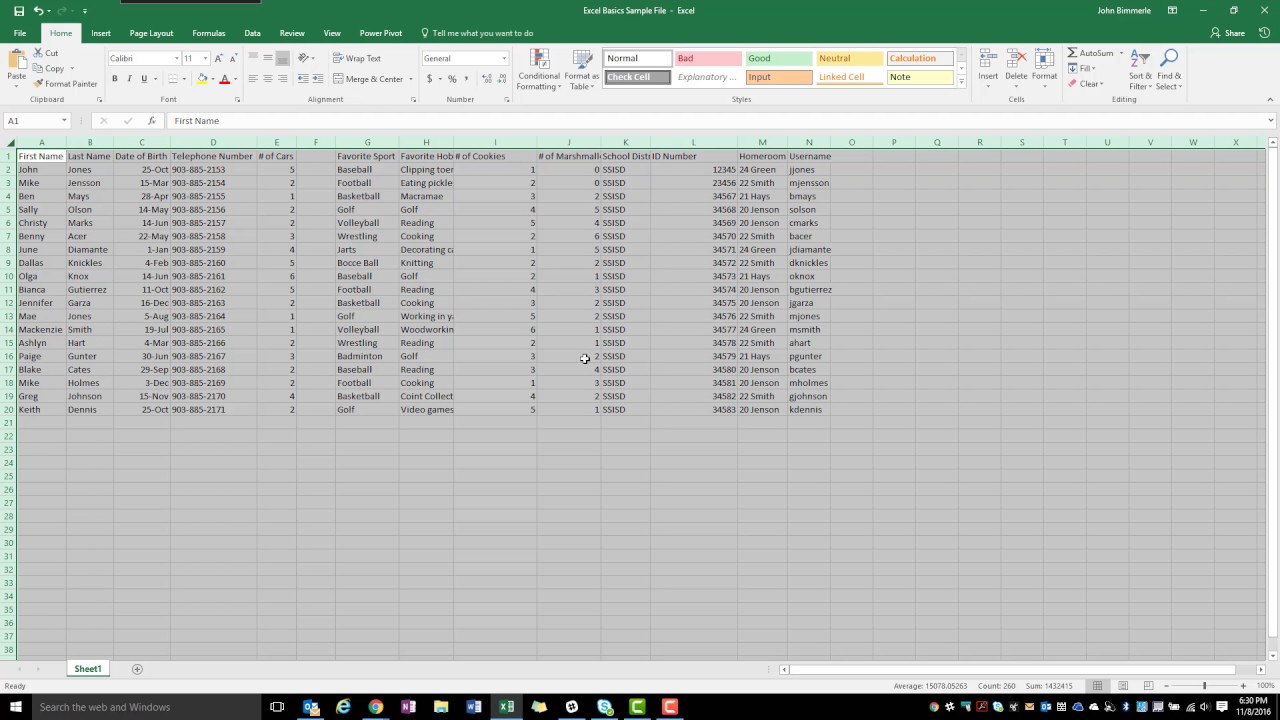 Excel Basics Manual Sorting Youtube 9424