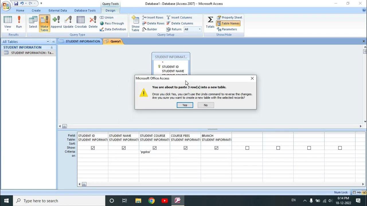 How to Make a Query in MS Access 2007 - YouTube