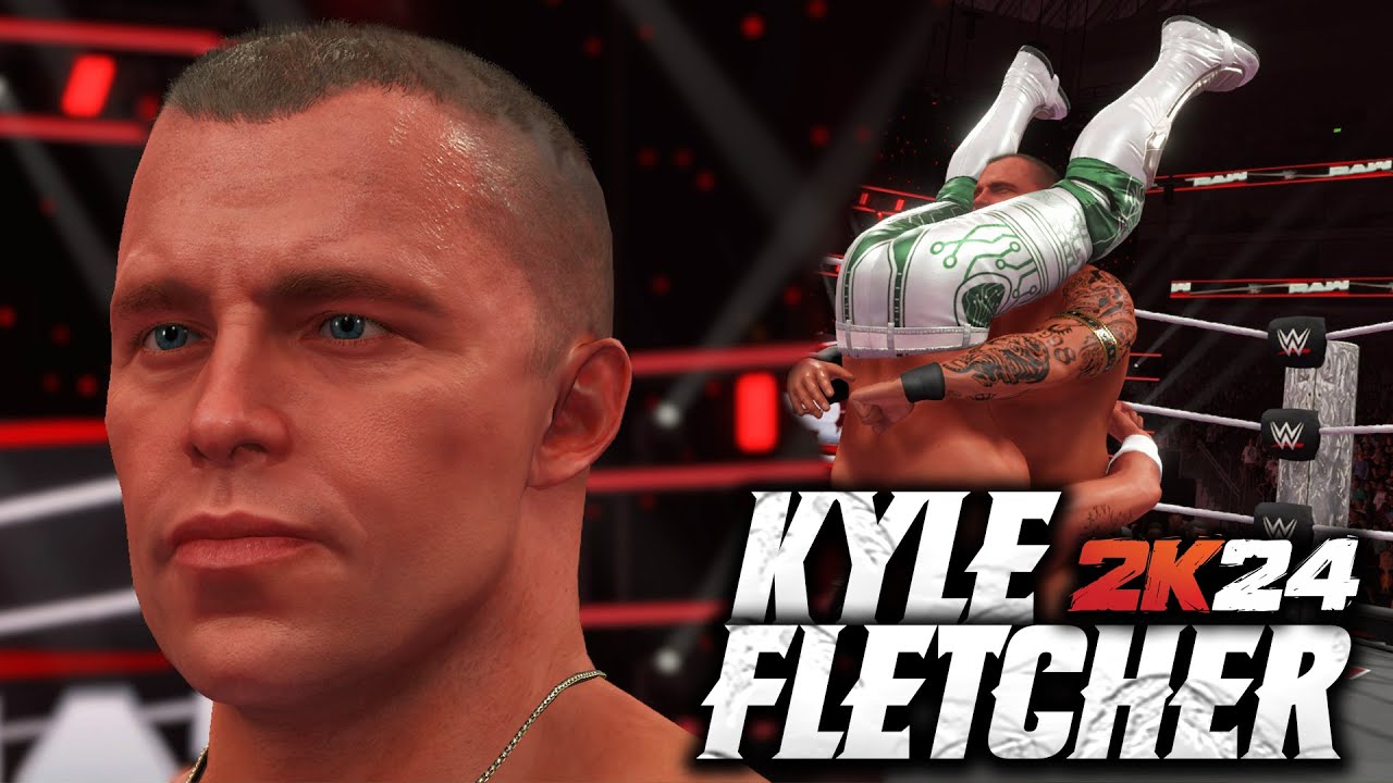 WWE 2K24 KYLE FLETCHER w/Call Name GFX | New WWE 2K24 Mods - YouTube