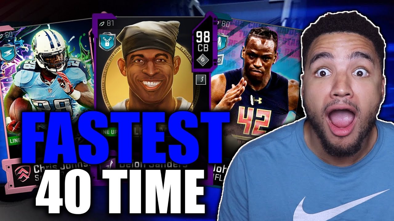 FASTEST 40 YARD DASH TIMES!! MADDEN 20 TEAM BUILDER - YouTube
