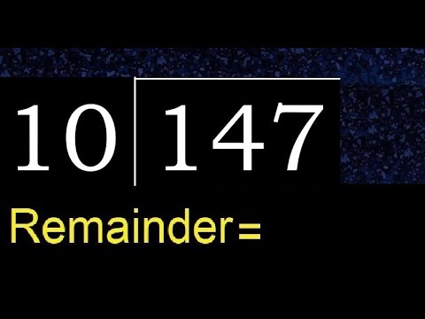 Divide 147 by 10 , remainder . Division with 2 Digit Divisors . How to ...