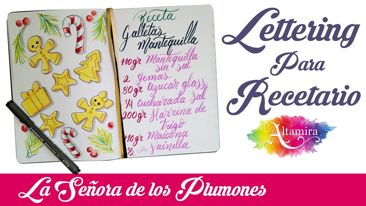 Lettering para Escribir Receta de Galletas de Mantequilla Navideñas ...