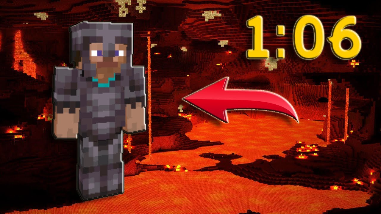 Minecraft full netherite speedrun! 1:06 Minute (Not the world record ...