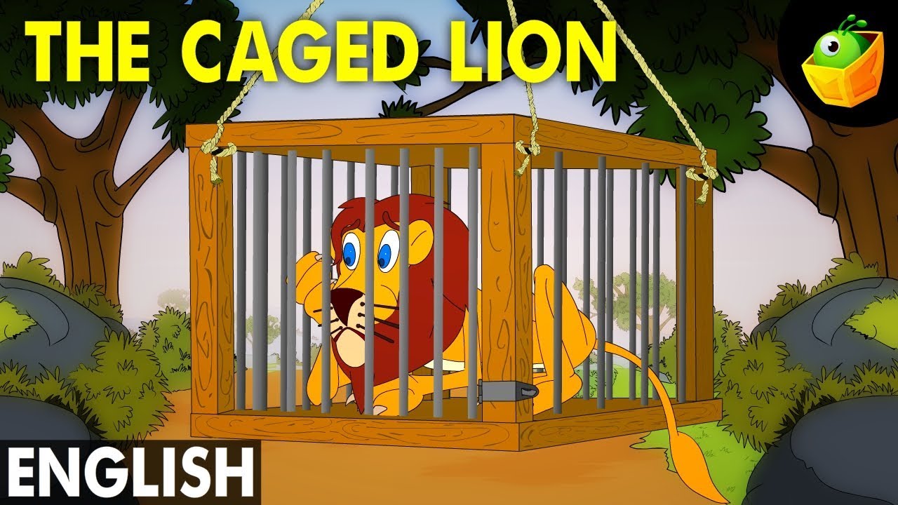 Cartoon Lion In Cage