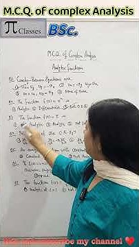 Complex Analysis |BSc |sdsuv university |HNB university |mcq of complex analysis |analytic ...