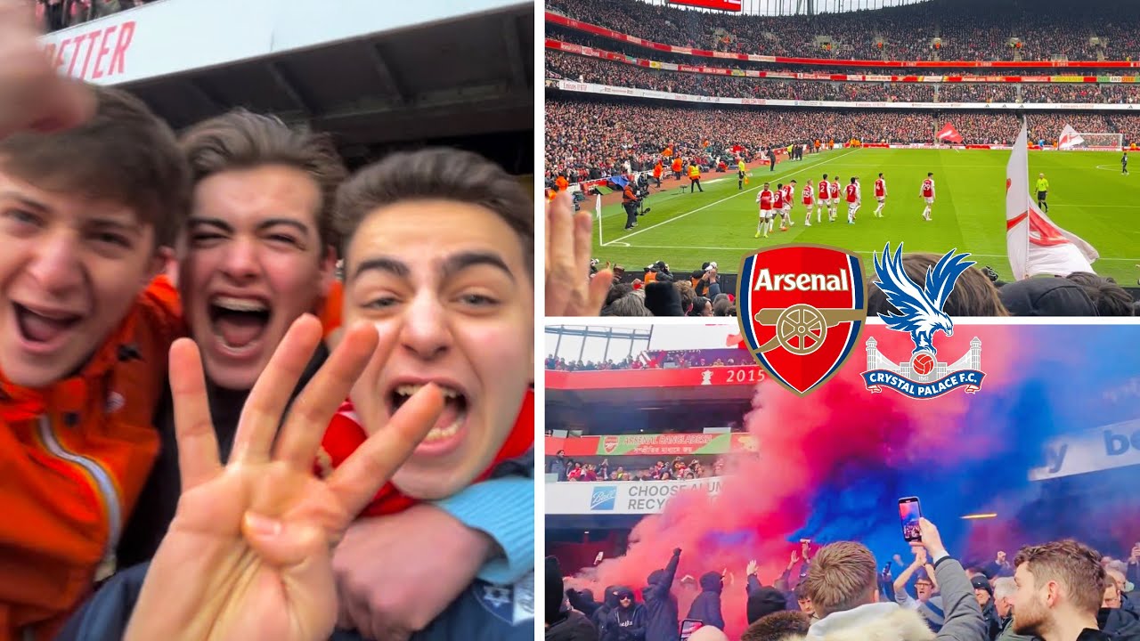 PALACE ULTRAS PYRO DISPLAY as ARSENAL SMASH Crystal Palace 5-0!!! - YouTube