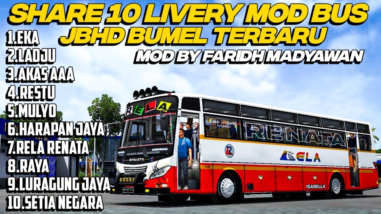 SHARE 10 LIVERY MOD BUS JBHD BUMEL TERBARU BY Faridh Madyawan | BUSSID ...