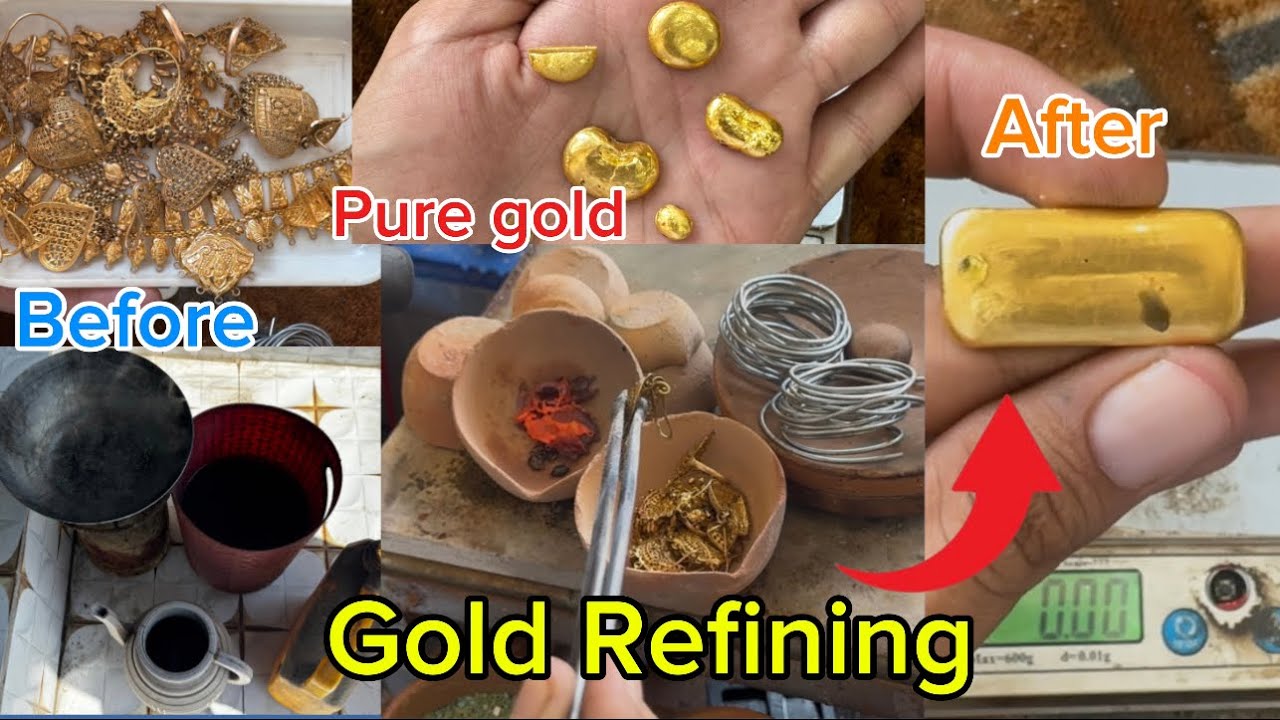Gold Refining 🤔 How to Recover pure Gold? Complete process this video 👍 ...