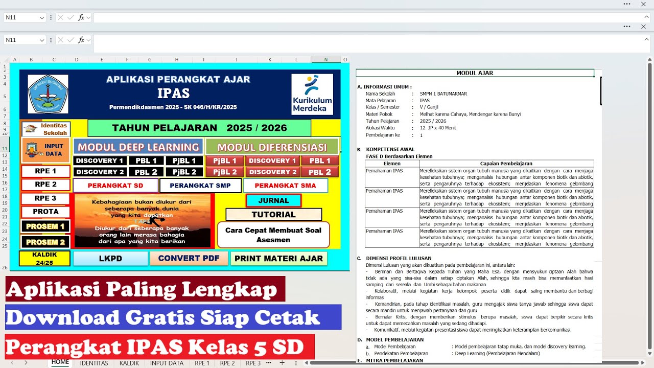 Aplikasi Modul Ajar Deep Learning Perangkat IPAS Kelas 5 TA 2025-2026 - YouTube
