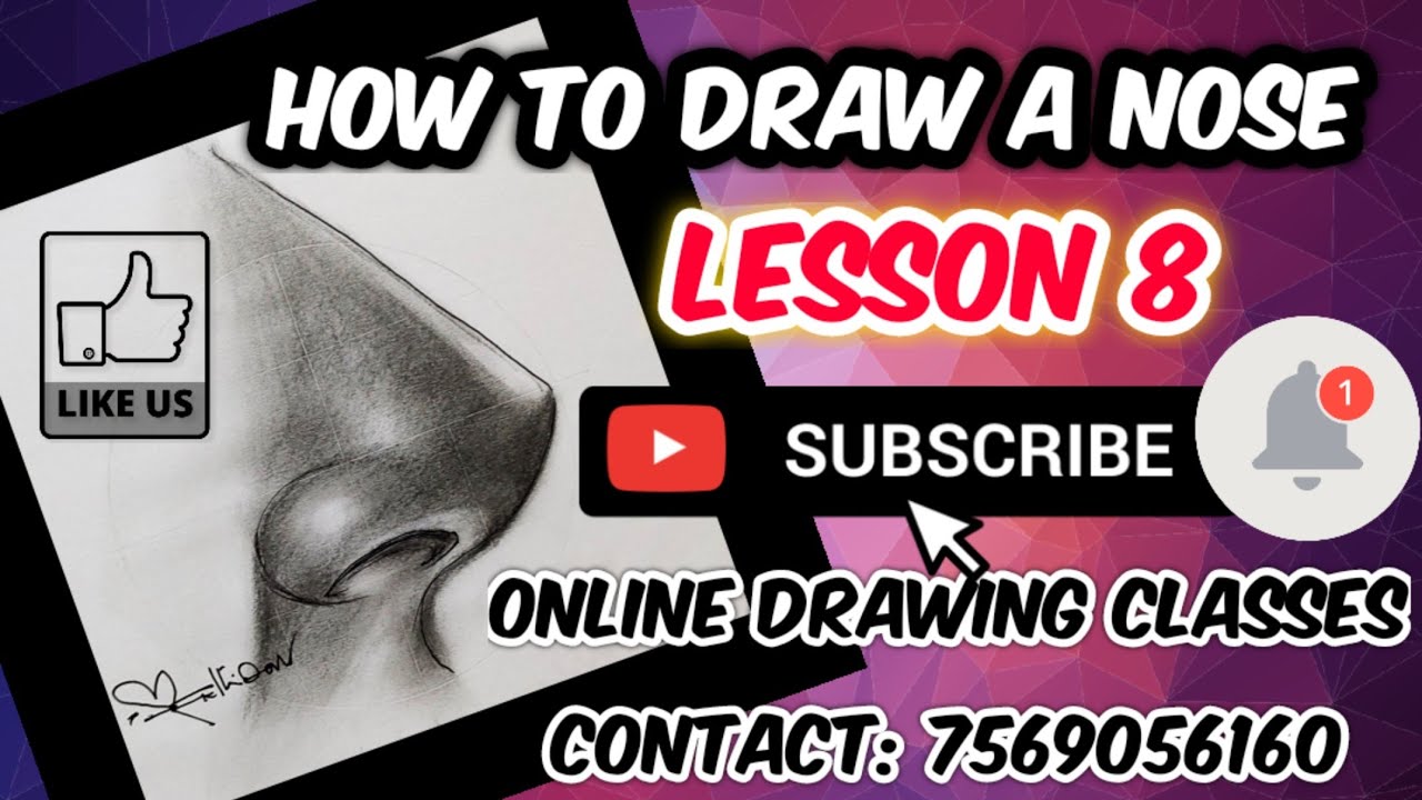 How to Draw Profile Nose | How to Draw a Nose | How to draw Nose for ...
