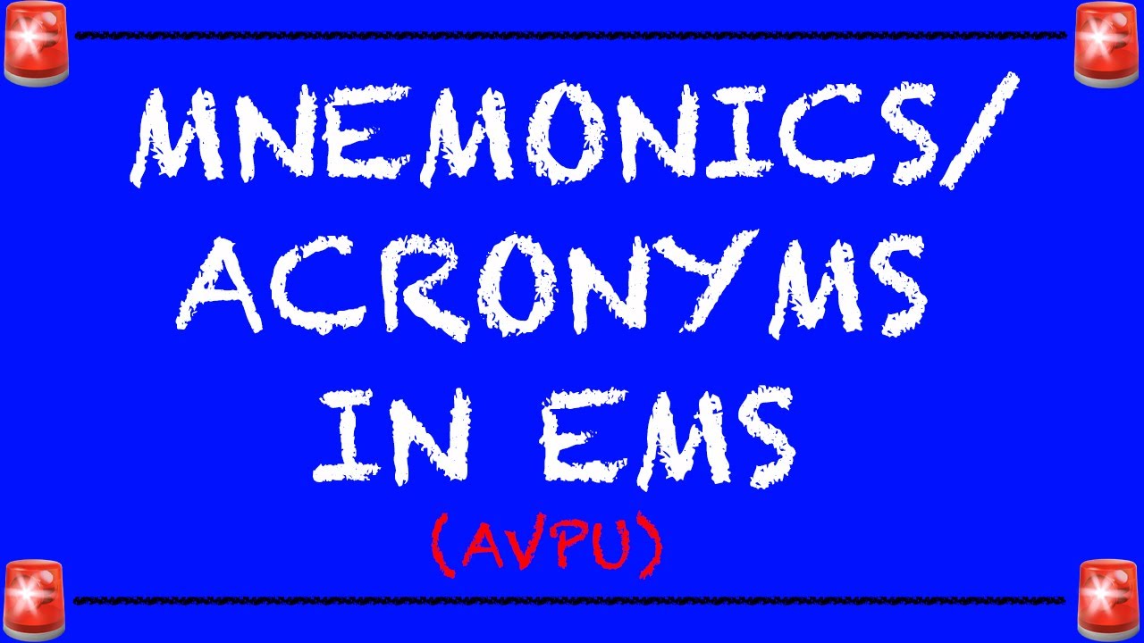 EMT/Paramedic Mnemonics || AVPU - YouTube
