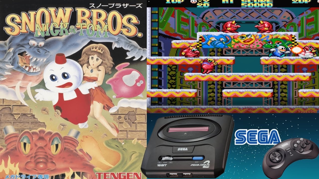 Snow Bros | SEGA Full Game Let's Play | 100% Gameplay Walkthrough | No ...