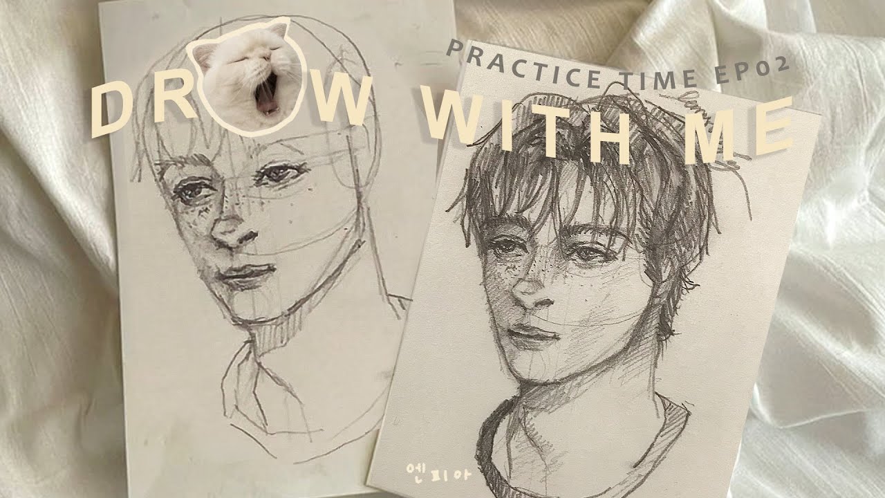 Draw with me • Relax sketching process • Real time portrait I Ep.02 ...