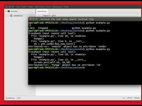 PyGtk Tutorial - Combobox - YouTube