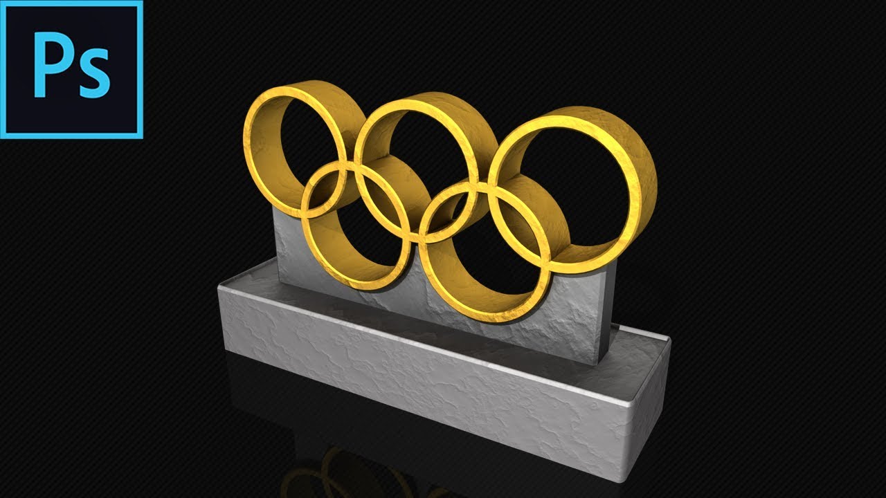Making 3D Olympic Rings with Podium in Photoshop - YouTube