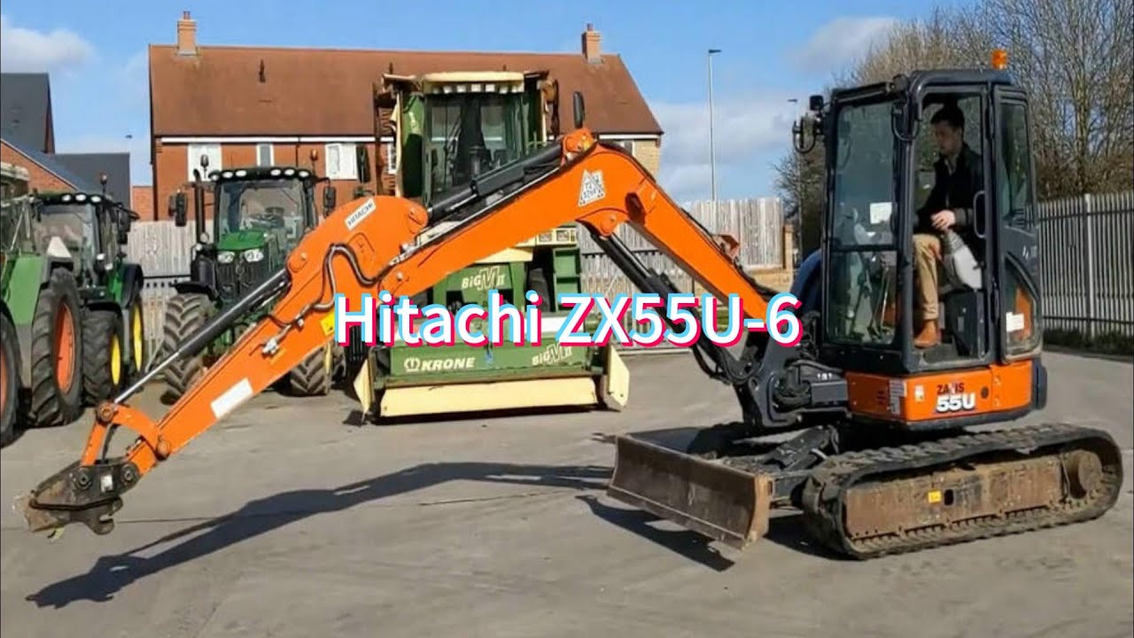 HITACHI 5ton ZX55U 6 used excavator for sale - YouTube