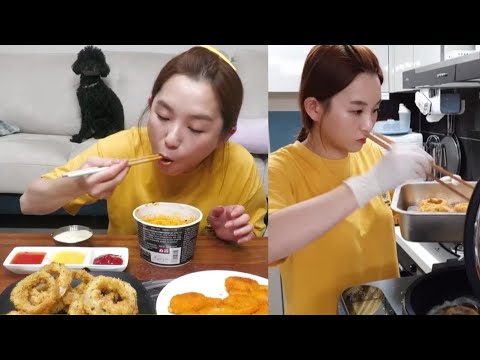 Yummy hamzy mukbang! Deep fried onion rings - YouTube
