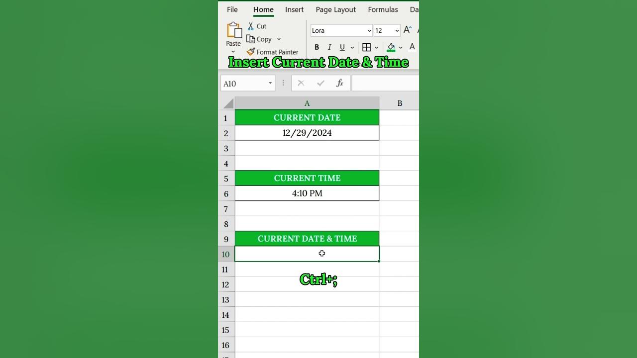 Insert Current Date & Time in Excel – The Shortcut You Need! - YouTube