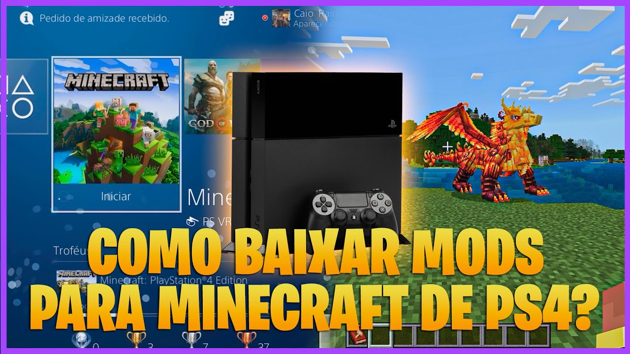 Minecraft de ps4 - como baixar mods? - YouTube